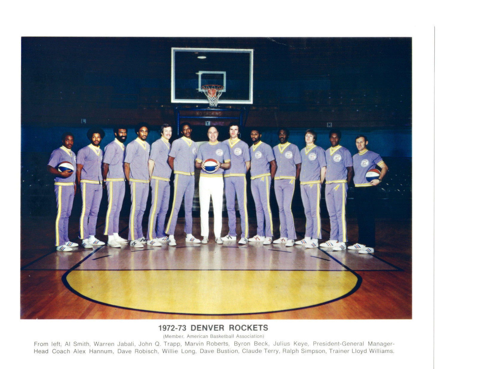 1972 1973 DENVER ROCKETS 8X10 TEAM PHOTO ABA BASKETBALL NBA USA ...