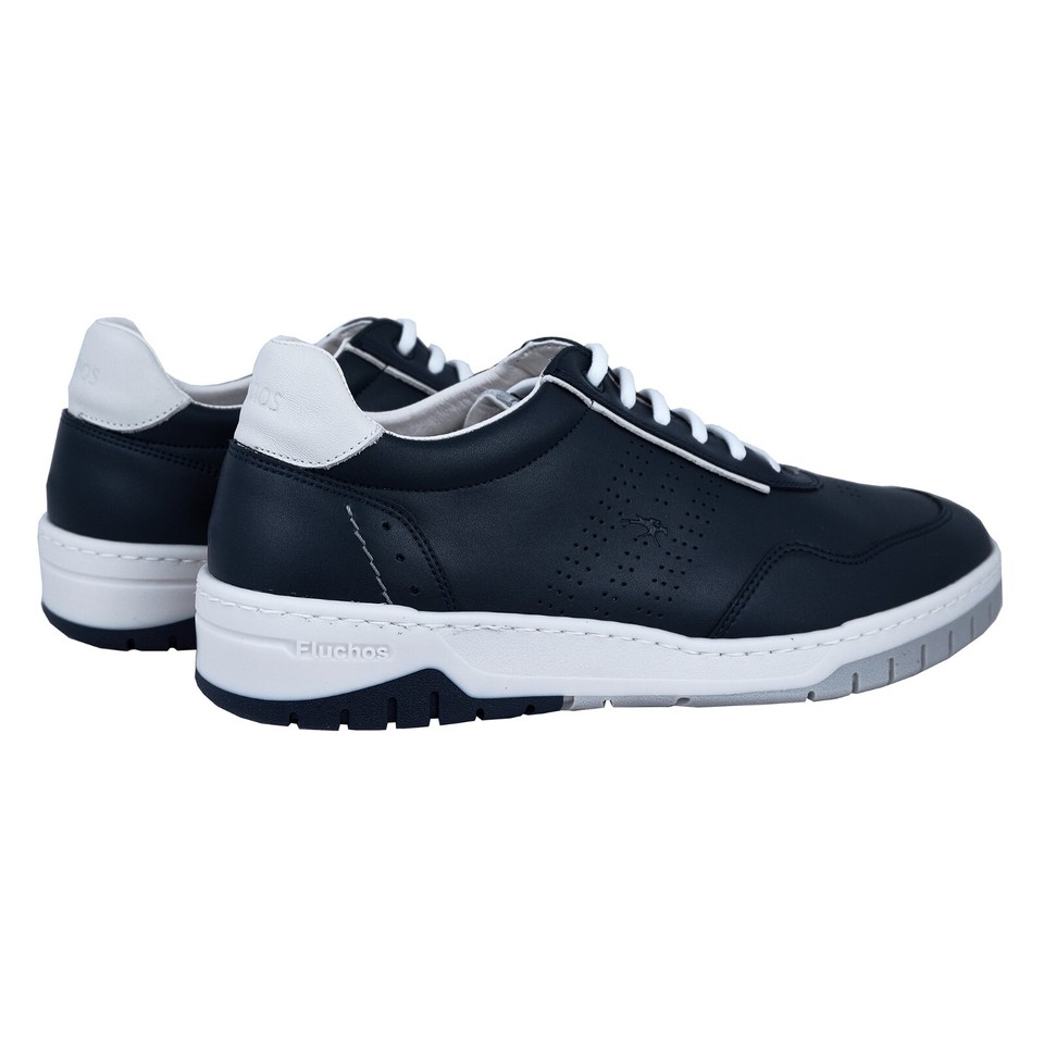Fluchos Roger: Men's Blue Leather Sneakers With Removable Insoles F1432 ...