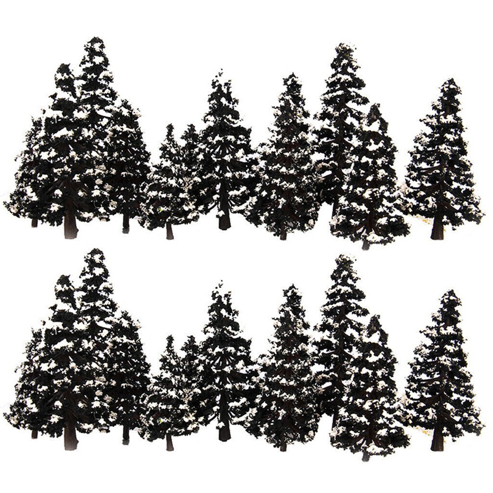 Green Plastic Trees for Architectural Scenery Miniature Park Trees Set ...