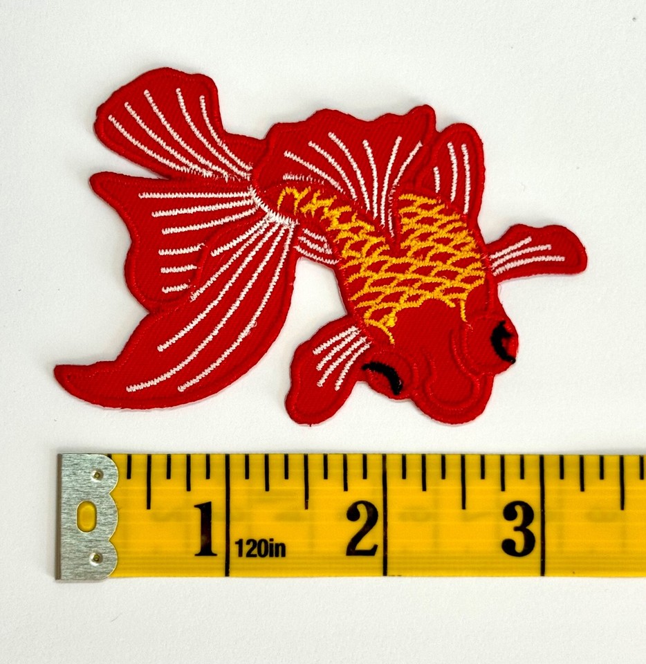 Embroidered Patch - Goldfish - Red Koi Japanese Carp - NEW - Iron-on ...