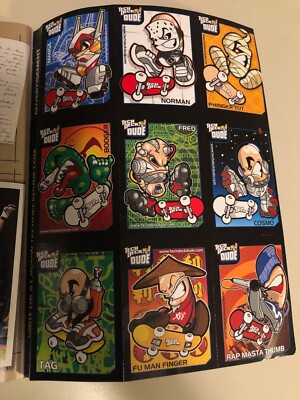 2001 SI for Kids Uncut Card Sheet Tech Deck Dude Cosmo Tag Fred Booger ...