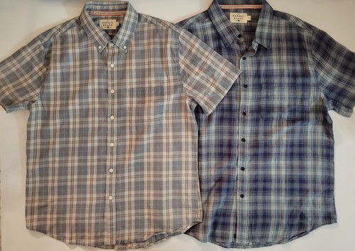 Normal Brand Button Shirt Lot of 2 Mens Large Plaid Short Sleeve Set ...