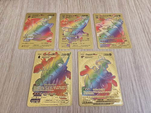 Pokemon Cards 5 Gold Rainbow Cards Rare And Collectable. Mint Condition ...