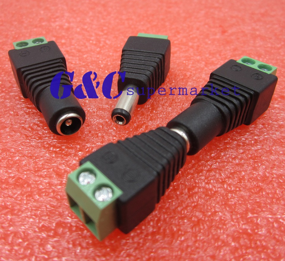 10pair Male Female 2.1 x 5.5mm 12V DC Power Plug Jack Adapter Connector ...