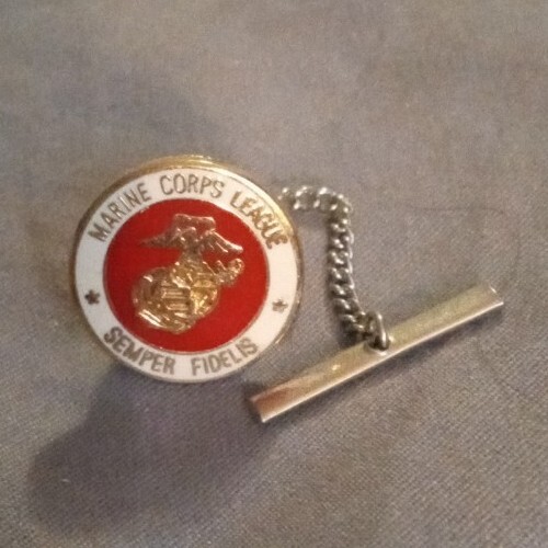 Vintage Gold Tone Marine Corps League Semper Fidelis Red & White Lapel ...