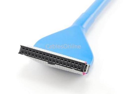24 inch 34-Pin Round IDC Floppy 2-Drive/Device Blue Cable ...