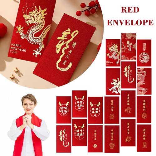 2024 New Chinese New Year Lucky Red Envelope Dragon Gift Envelope ...