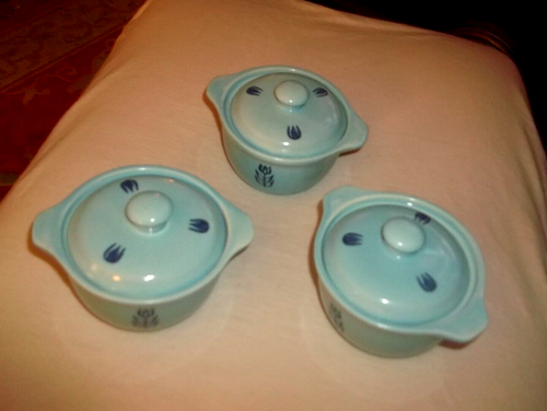 Vintage Cronin/Cameron USA Pottery Blue Tulip LOT OF THREE 4 ...