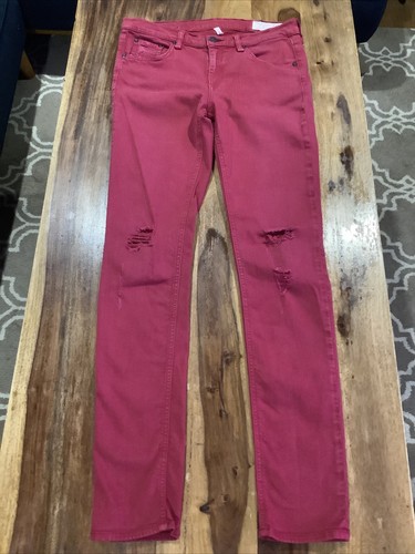 rag & bone Skinny Jeans Women's 29x30 Distressed Red Stretch Denim Low ...