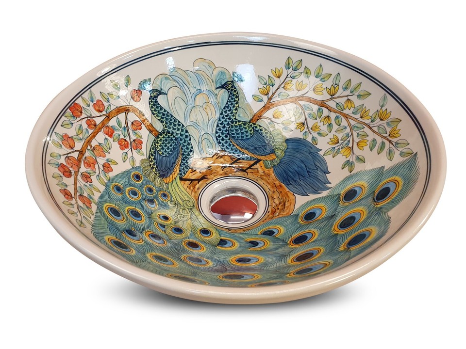 Antique Style Wash Basin Ceramic Basin Washbowl Fine Round Coloured | eBay