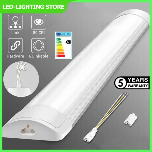4FT 5FT 6FT 8FT LED Batten Slimline Tube Light Slim Fitting Garage Lamp ...