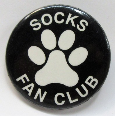 SOCKS FAN CLUB 2.25" celluloid pinback button BILL CLINTON | eBay