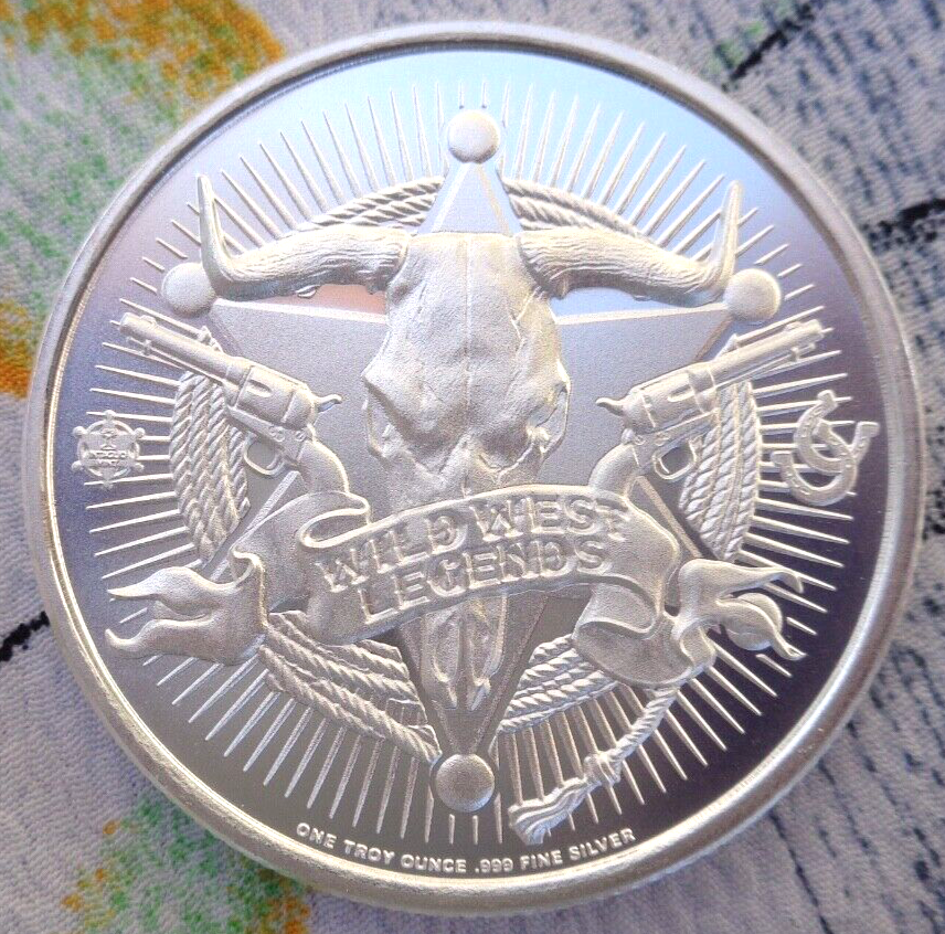 1 oz. CURLY BILL BROCIUS Outlaw Wild West Legends BU rounds .999 fine ...