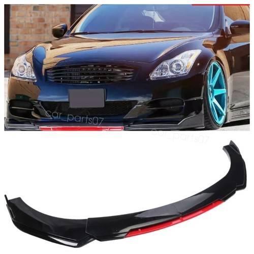 Black+Red Front Bumper Lip Spoiler Splitter Kits For Infiniti G37 Coupe ...