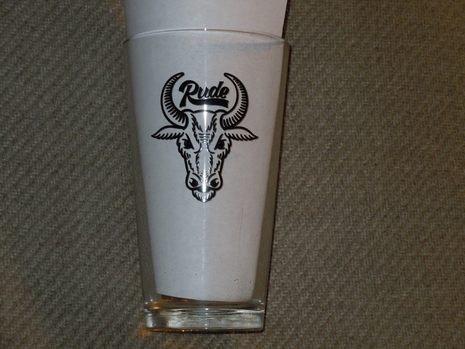Rude Beer Pint Glass 16 oz | eBay