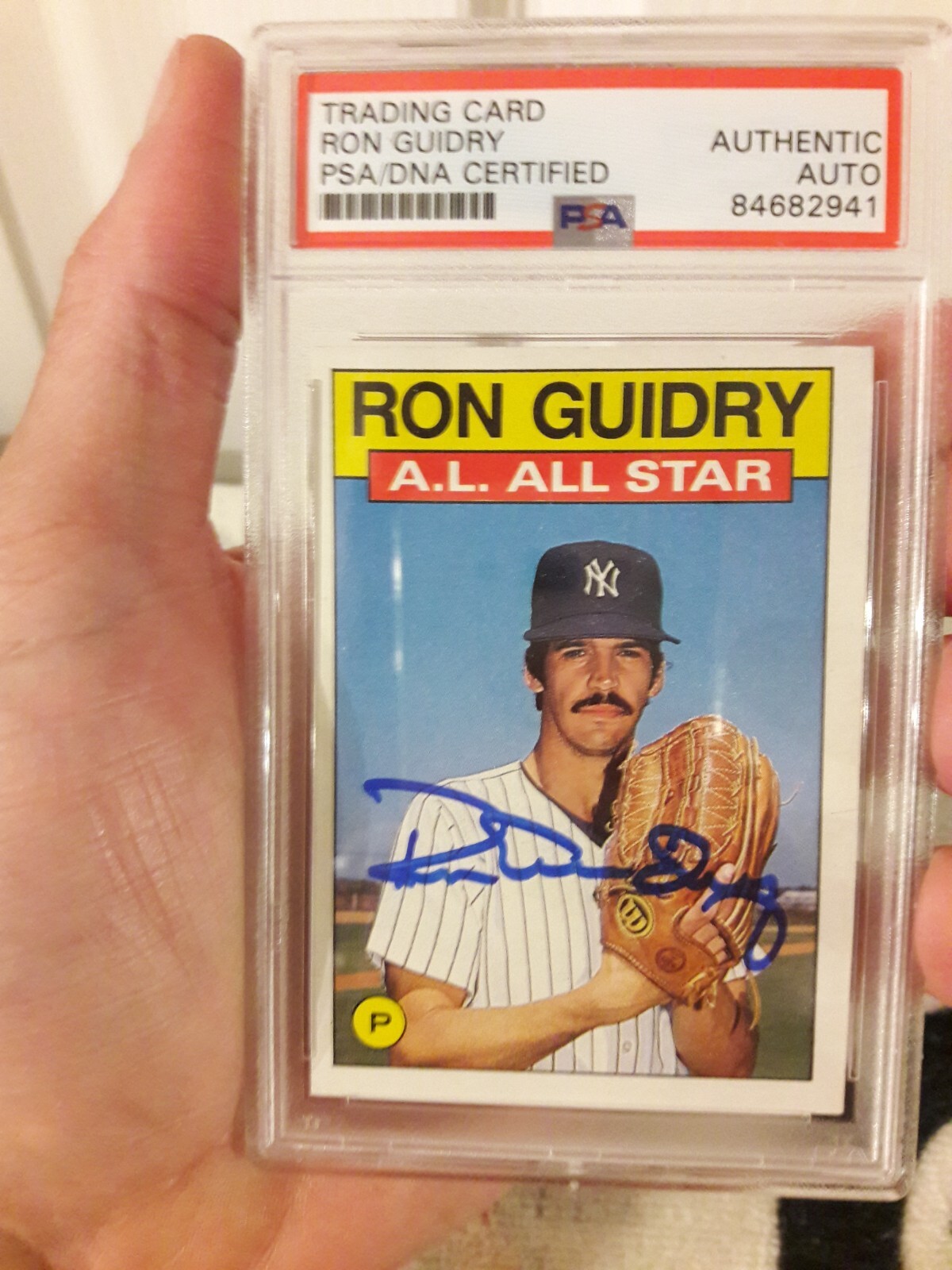 RON GUIDRY SIGNED 1986 TOPPS AS #721 PSA SLABBED AUTHENTIC NEW YORK ...