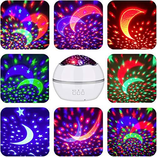 360° Rotating Night Light Star Projector for Kids Room 2 in 1 Starry ...