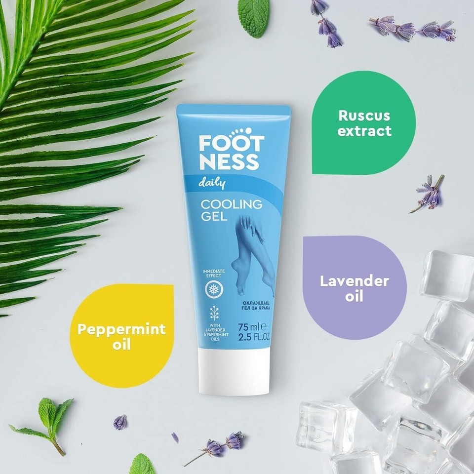 2 x 75ml FOOTNESS Cooling Gel Immediately cools burning “heavy” legs &discomfort | eBay UK