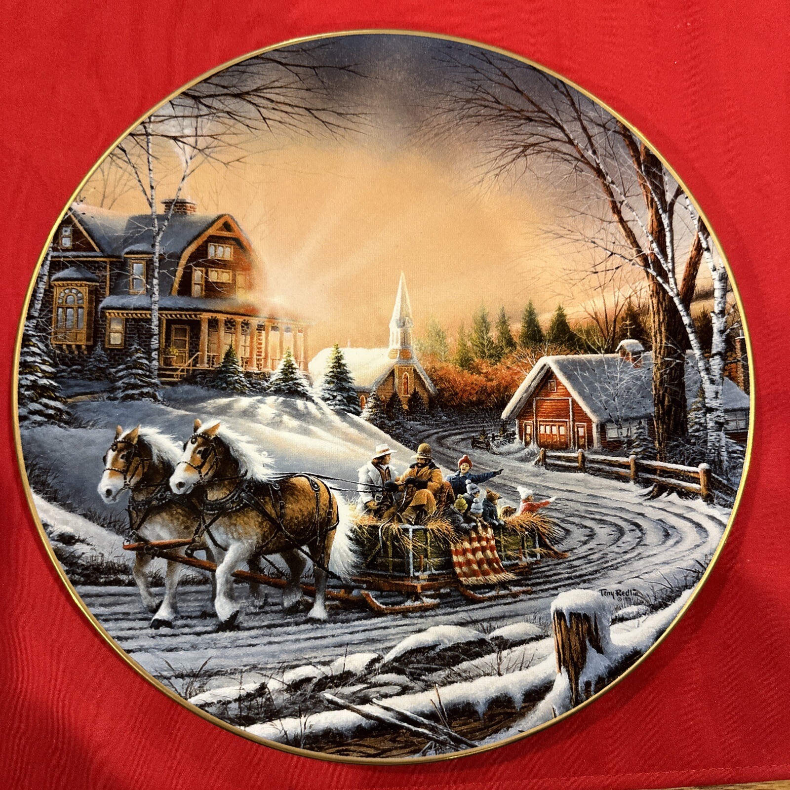 Terry Redlin collector plates plates Pleasures Of Winter 10047 Of 19500 ...
