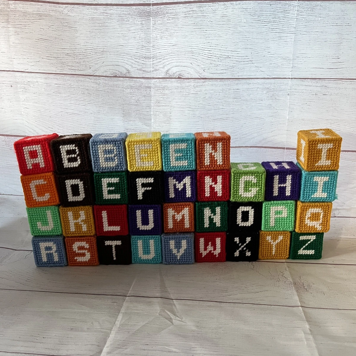 Plastic Canvas Alphabet Blocks