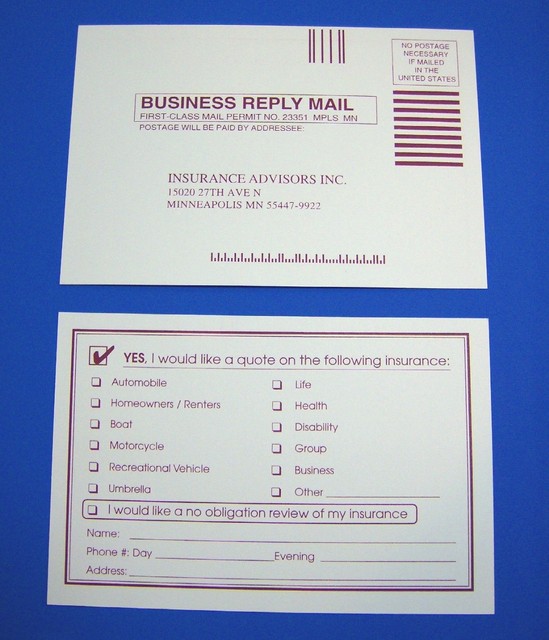Custom Printed Postcards 2500 2-sides 4" x 6" Business Reply Mail ...