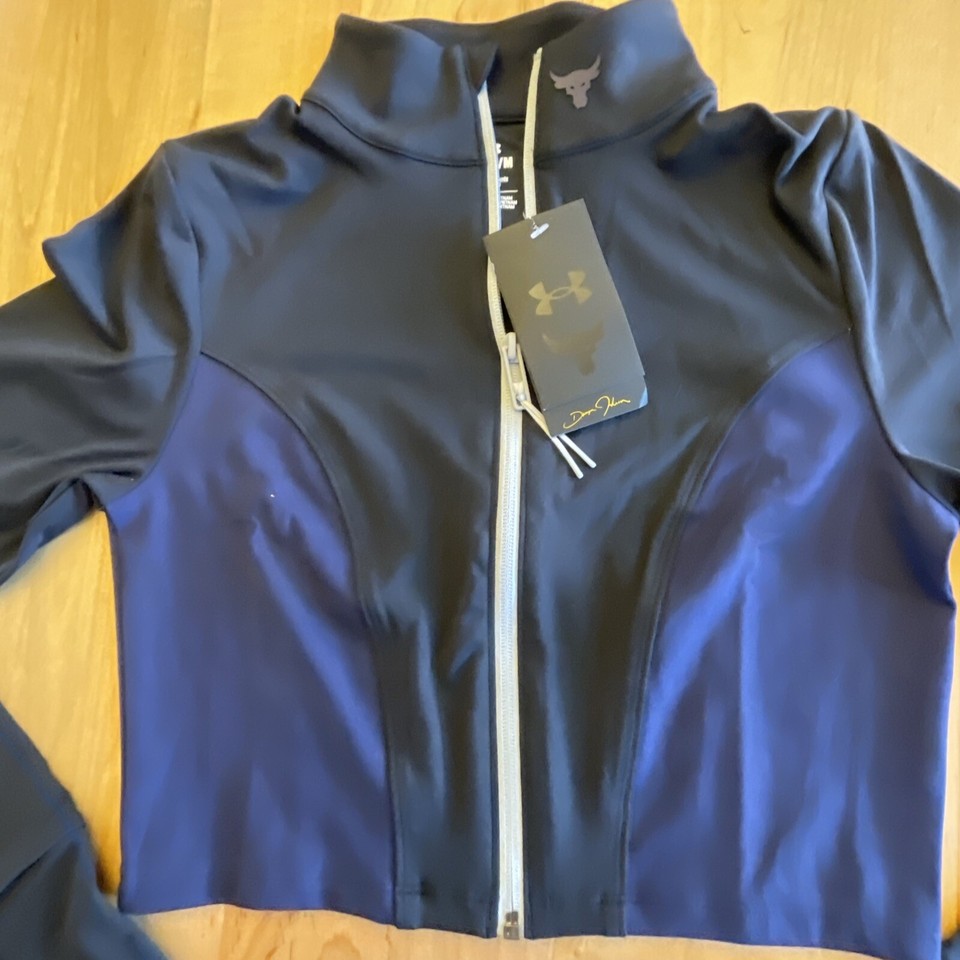 Under Armour Women's Project Rock Lets Go Crop Full-Zip 1380194~Sz M ...