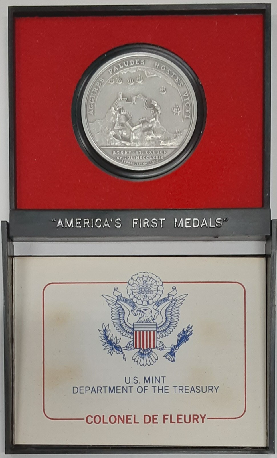 Colonel De Fleury America's First Medals- U.S. Mint Pewter Medal w ...