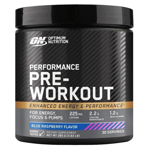 Optimum Nutrition Performance Preworkout Blue Raspberry 285g | eBay