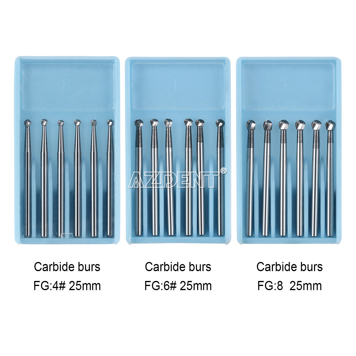 Dental Surgical Tungsten Carbide Polishing Burs Round Type 25mm FGXL 4 ...
