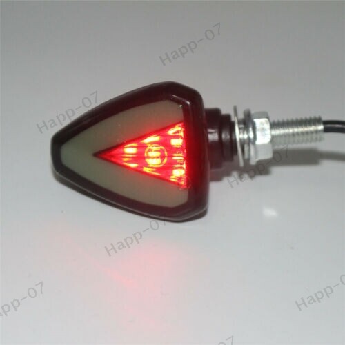 2x 12V Scooter Moped Motorcycle LED Turn Signal Light Indicator w/ Red ...