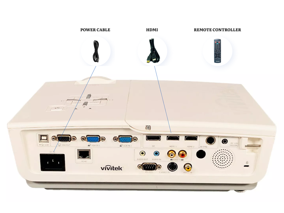 ViviTek D967-WT DLP Projector Large Venue 5500 Lumens Full HD HDMI w ...