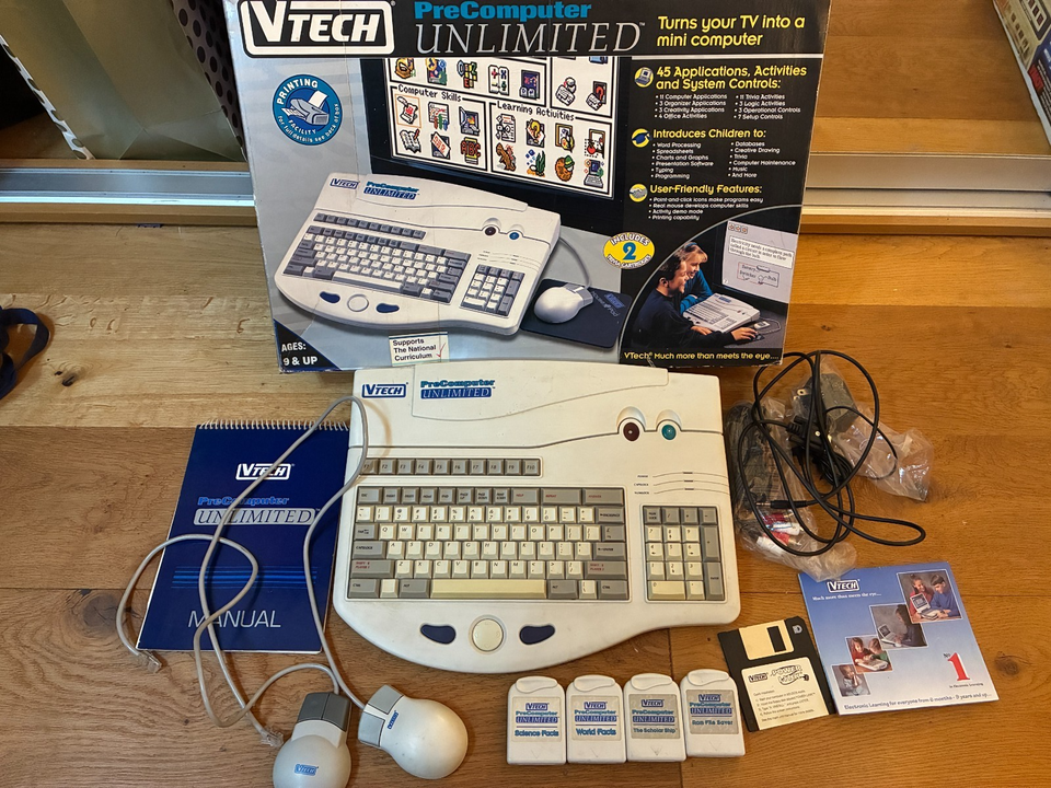 VTech PreComputer Unlimited, Set, 4 Cartridges, CIB, Tested & Working ...