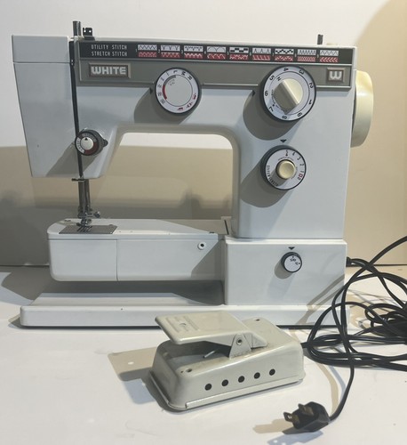 Vintage WHITE Sewing Machine Model 734 with Pedal | eBay
