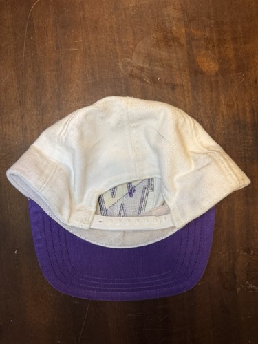 Vintage Washington Huskies Big W UW SnapBack Hat White Adjustable Made ...