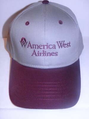 AMERICA WEST AIRLINE BASEBALL CAP HAT PILOT F/A MECHANIC COLLECTIBLE ...
