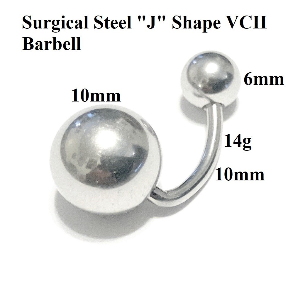 Handcrafted Surgical Steel J Shape for VCH Piercing Enhance to Triangle ...