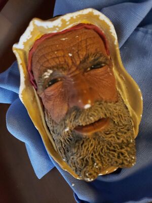 Vtg Bosson England, Artist Signed Tribal Chalk Ware Portrait Bust Wall ...