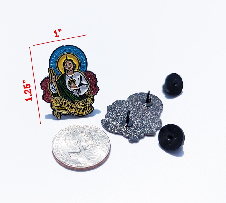 St Jude Pin for Caps Clothing Enamel Badge Pin San Judas Pin Religious ...