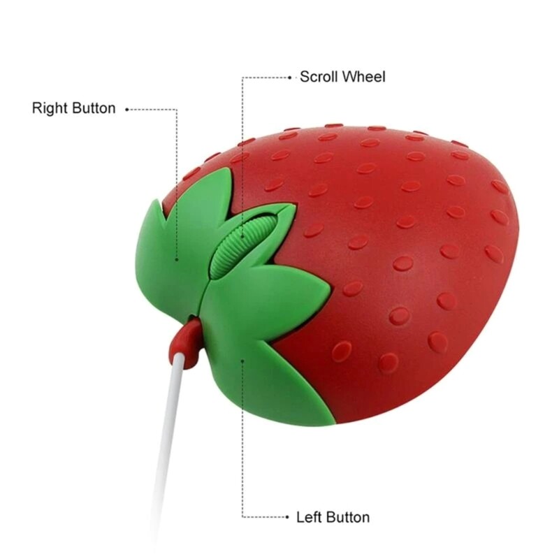 Cartoon Strawberry Computer USB Optical Portable Mice | eBay