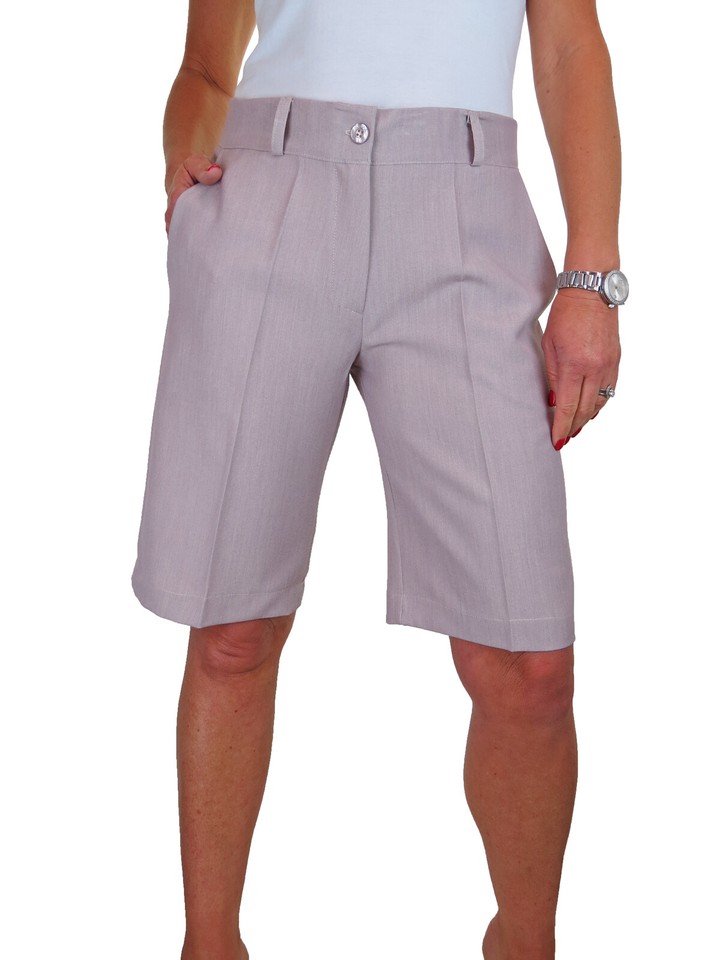 Ladies High Waist Tailored Knee Length Shorts Summer Smart Casual Day ...