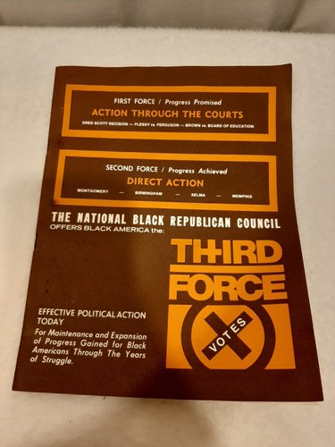The National Black Republican Council Political Pamphlet 80's Political ...
