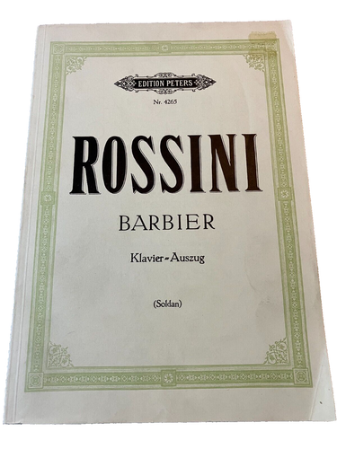 Rossini Barbier, Edition Peters, Opera Score in German | eBay