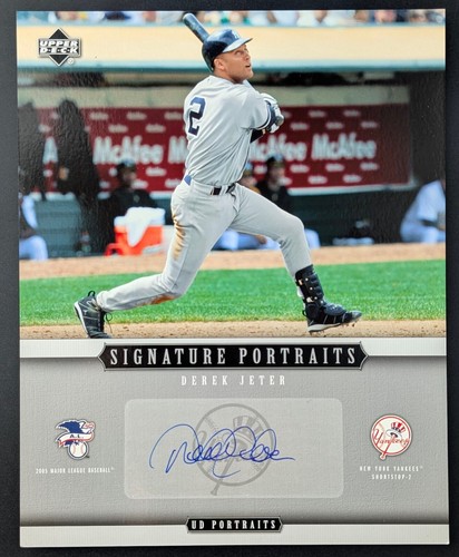 Derek Jeter HOF NY Yankees Signed Upper Deck Portraits 8x10 Photo AUTO ...