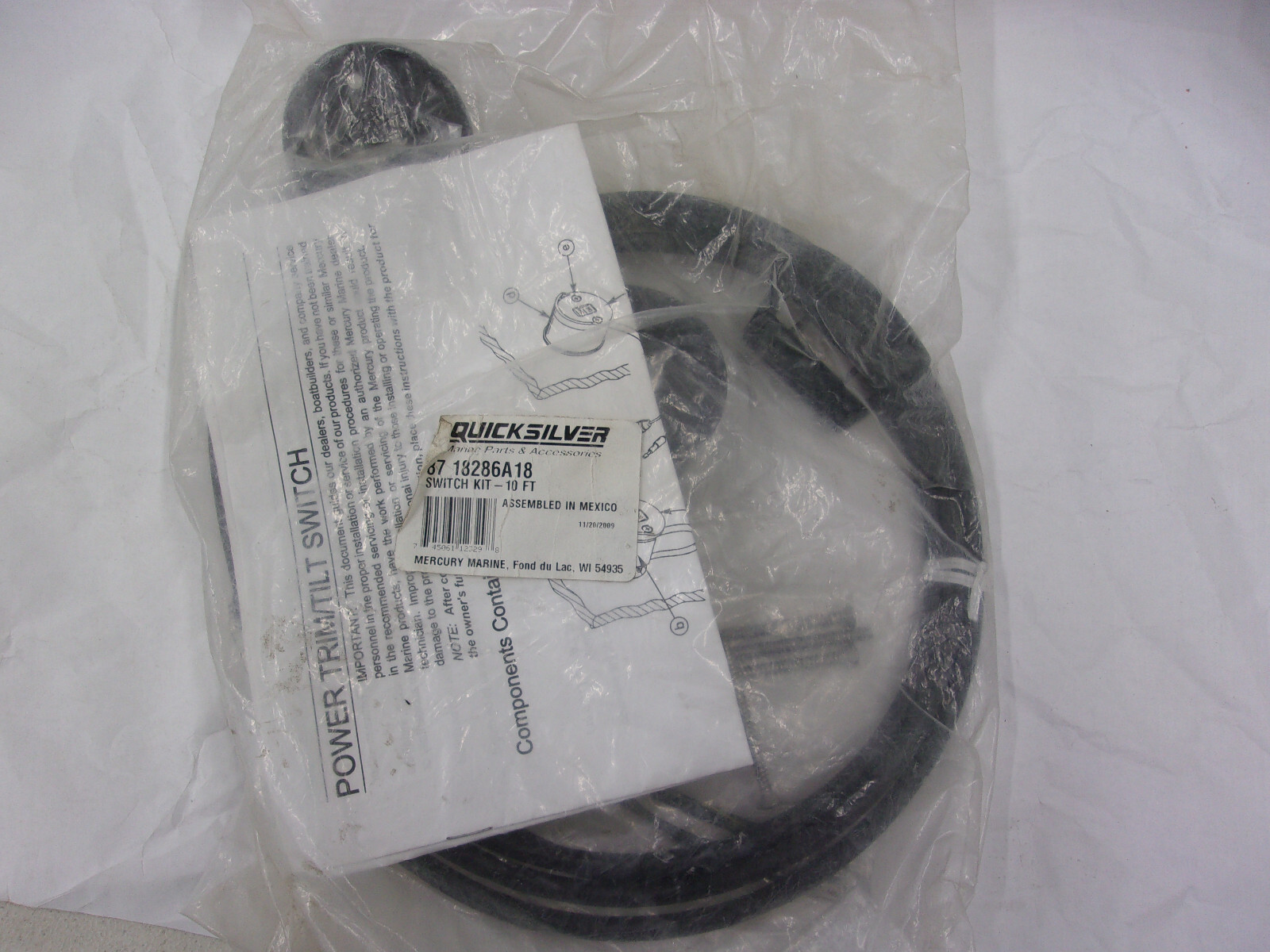 87-18286A18 Trim Switch Kit With 10' Harness Mercury Oem New | eBay