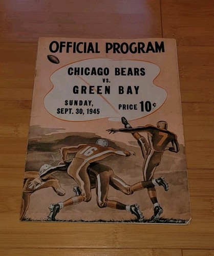 1945 CHICAGO BEARS v GREEN BAY PACKERS NFL Game Program @ City Stadium ...