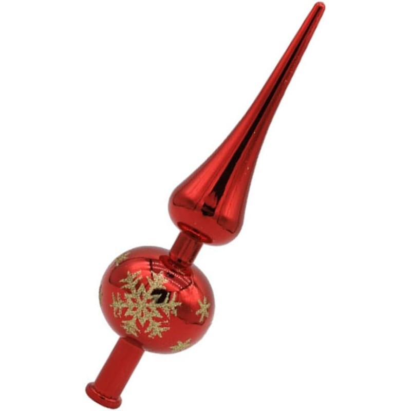 Vintage Christmas Tree Topper Red Finial Decorative Ornament Holiday ...