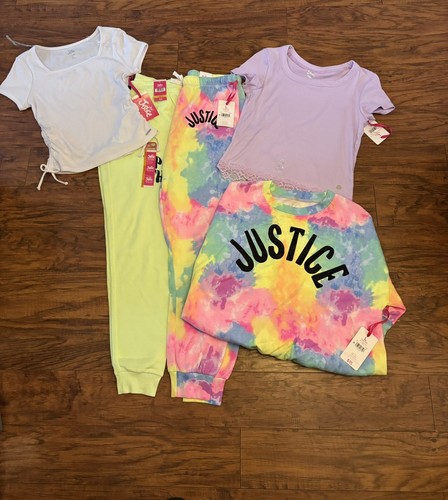 Justice Girls Size 12/14 Lot Sweat Pants/crews And Tops NWT | eBay UK