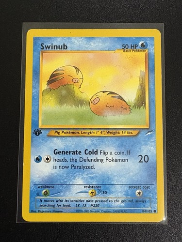 Swinub Neo Destiny 1st Edition Vintage Pokemon Card #84 WOTC Common Non ...