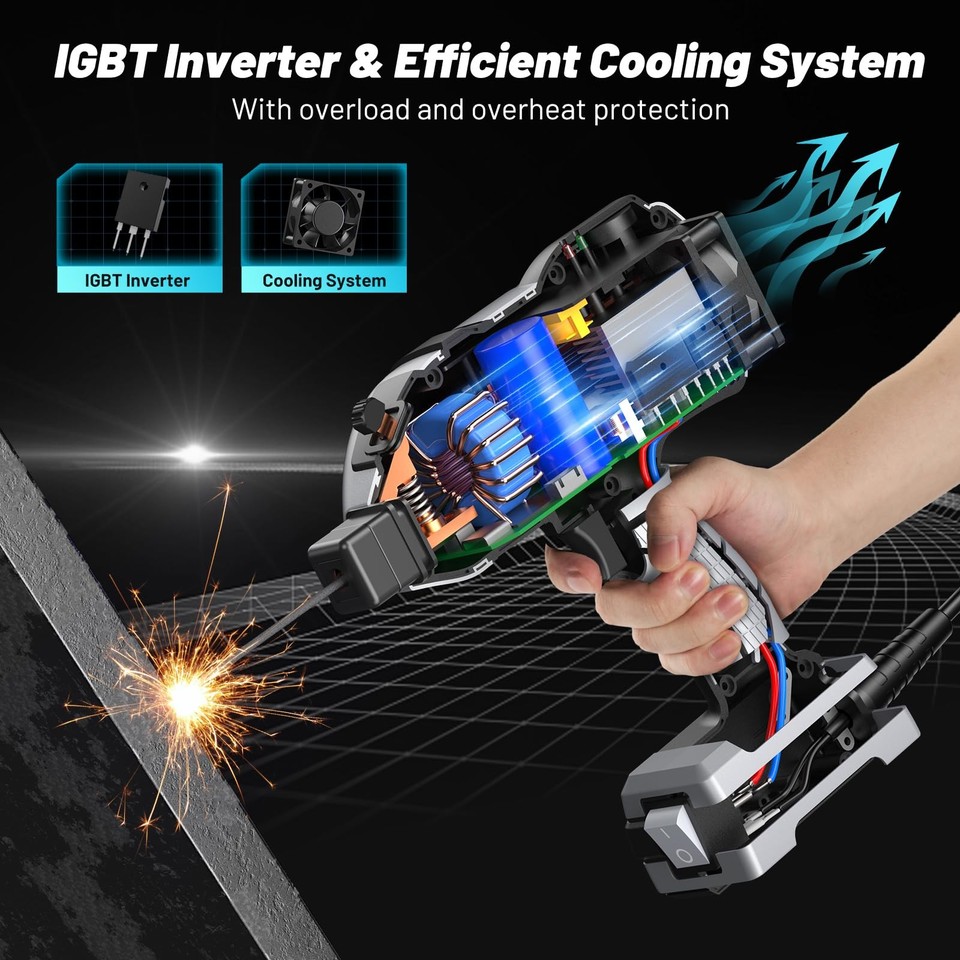 Portable Welding Machine 110V with Auto Darkening Goggles: Handheld ...