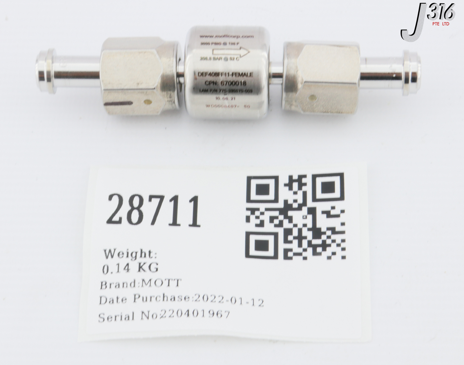 28711 MOTT GAS FILTER, LAM 775-335570-003 6700018 | eBay